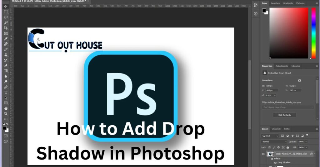 How to Add a Drop Shadow in Photoshop 2024 - Cut Out House